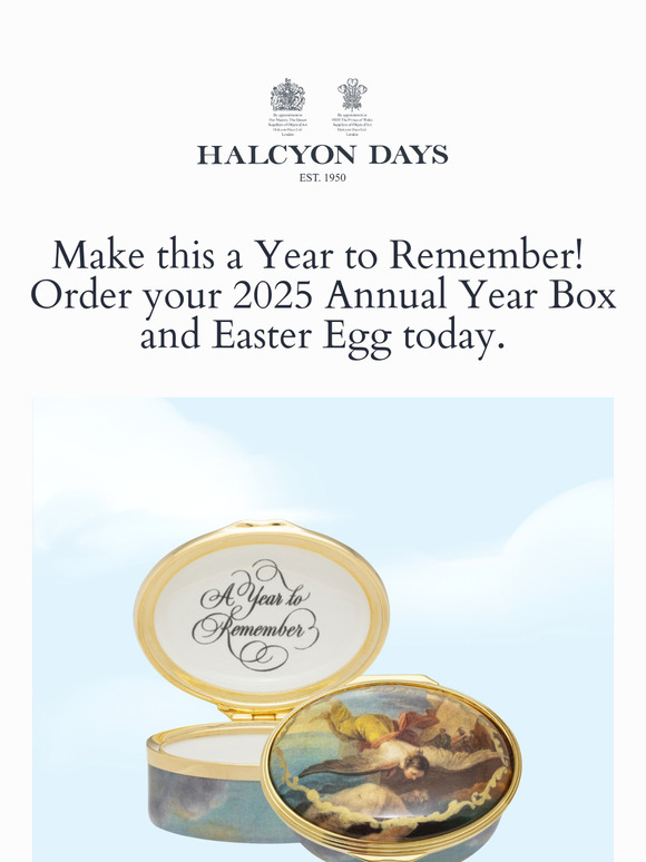 Halcyon Days: Make 2025 a year to remember, with our 2025 Annual Year Box and Easter Egg! | Milled