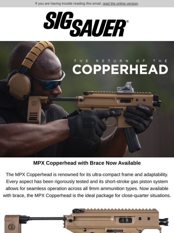 SIG SAUER: MPX Copperhead with Brace Now Available | Milled