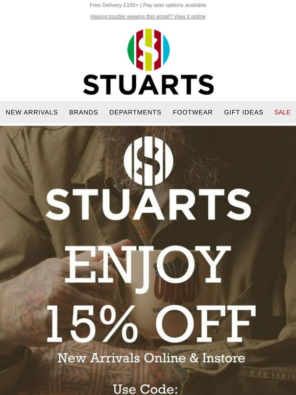 Stuarts London: Enjoy 15% off New Season Arrivals with code: NEWSTOCK15 ...