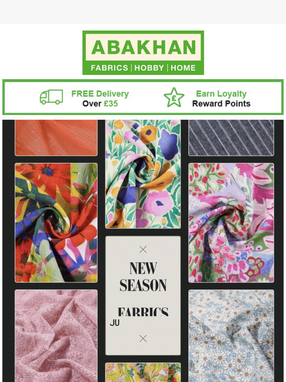 Abakhan: Fresh New Season Fabrics – Just Arrived! | Milled
