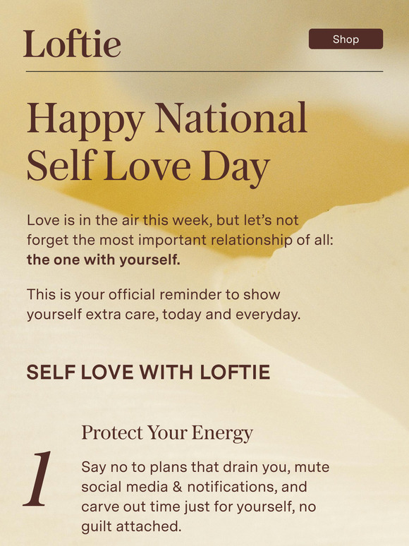 Loftie: It's National Self Love Day! | Milled