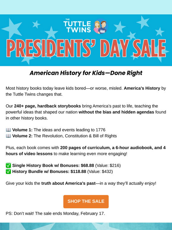 Tuttle Twins: The History Books Schools Won’t Teach—Now on Sale! | Milled