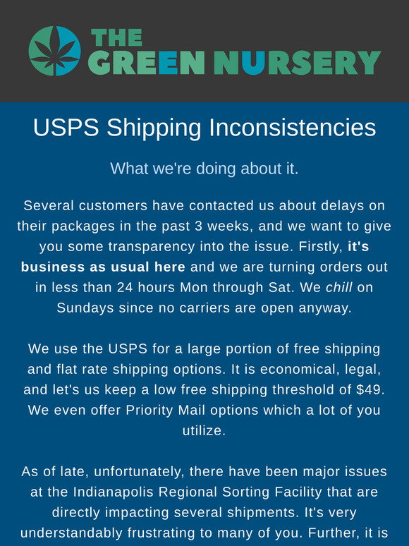 The Green Nursery: USPS Shipping Inconsistencies and What We're Doing ...