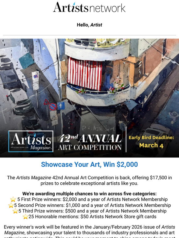 Artists Network: Your Art Could Win $2,000, Prestige, and Recognition ...