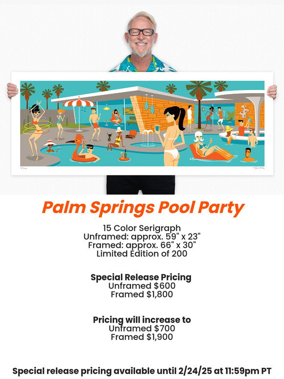 Shag Store: Shag's Palm Springs Pool Party NOW AVAILABLE ONLINE! | Milled