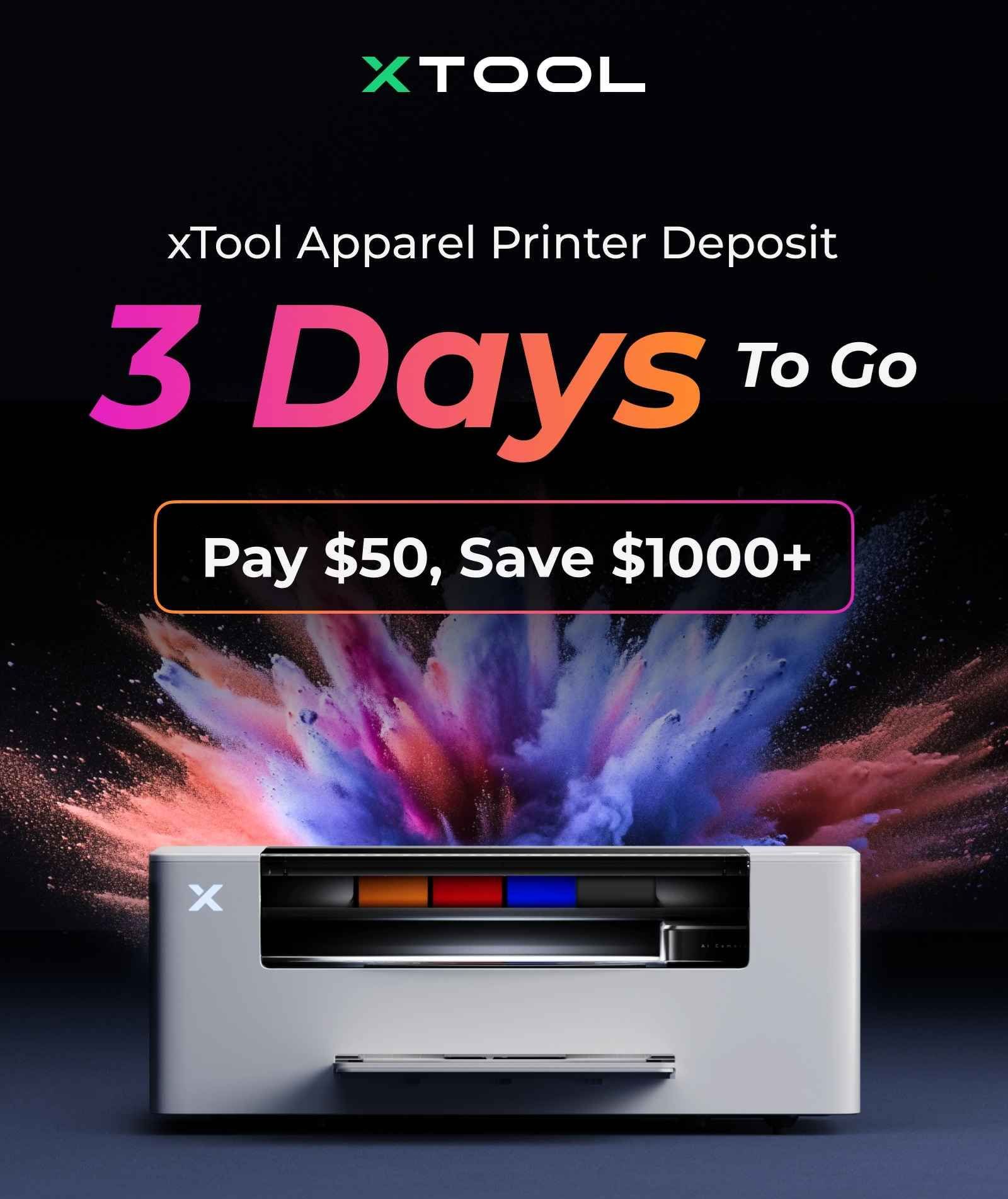 xTool: 🔥Last 3 Days... Lock in Your Apparel Printer! | Milled
