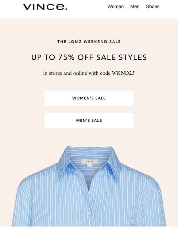 Vince: Last Few Hours For Up To 75% Off Sale | Milled