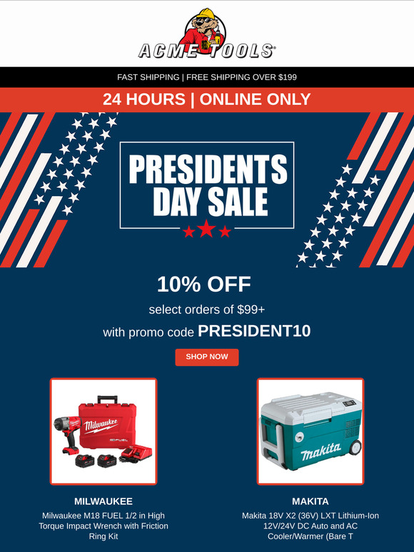 Acme Tools: BIG Presidents Day Savings and MORE | Milled