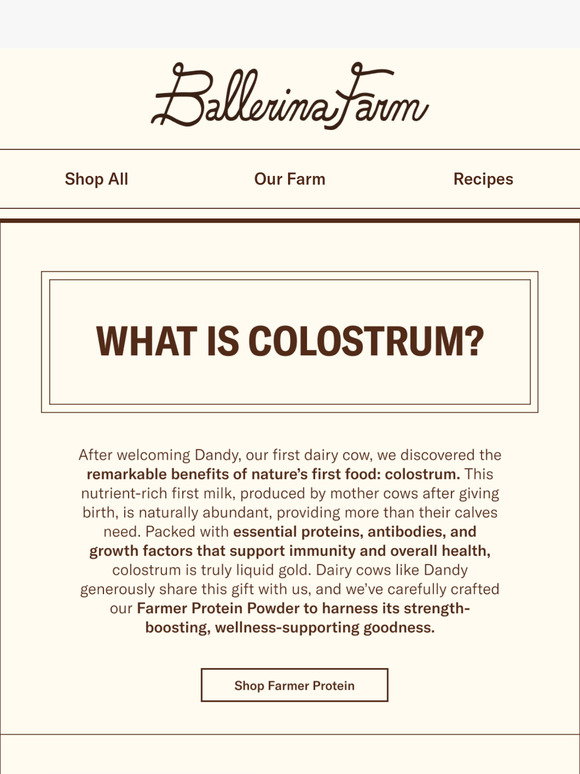 Ballerina Farm: What Is Colostrum? | Milled