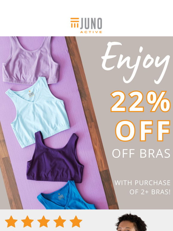 JunoActive: 48 Hours only - Enjoy 22% off Bras! | Milled
