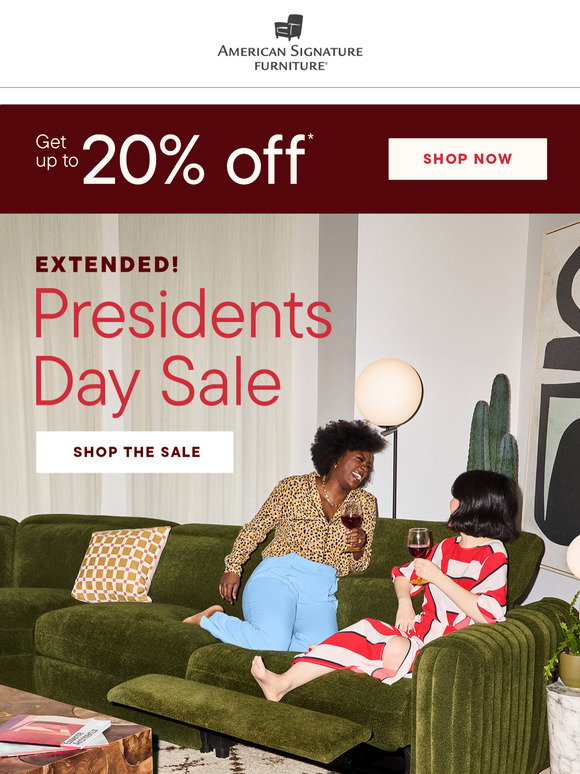 American Signature Furniture: SURPRISE! 🥳 You can still save up to 20% ...
