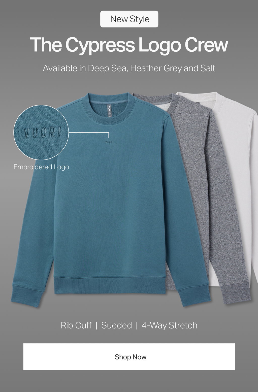 Vuori: New Addition: The Cypress Logo Crew | Milled