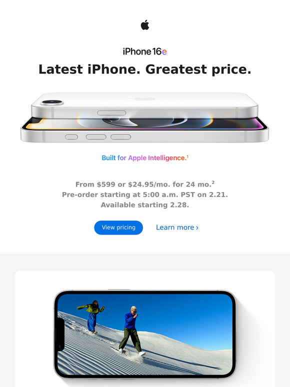 Apple: Introducing the new iPhone 16e. | Milled