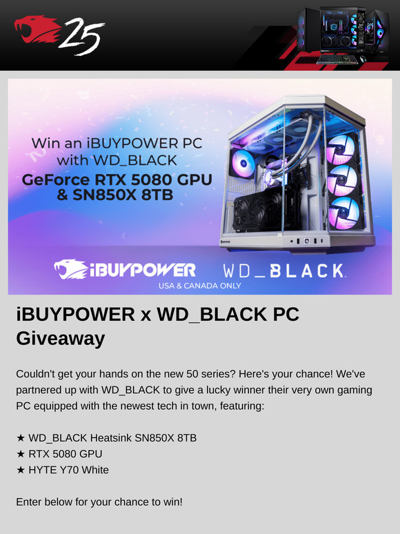 iBUYPOWER: 📢 Join the iBUYPOWER x WD_BLACK RTX 5080 PC Giveaway Before ...