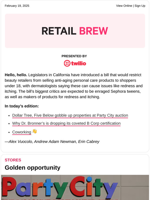 Morning Brew: ☕ Fight for your right to Party City | Milled