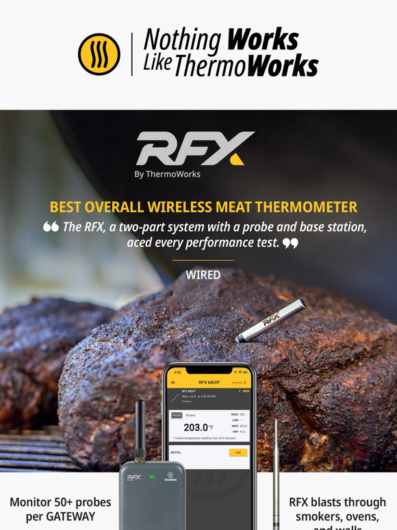 ThermoWorks: “RFX Aced Every Performance Test” —WIRED | Milled