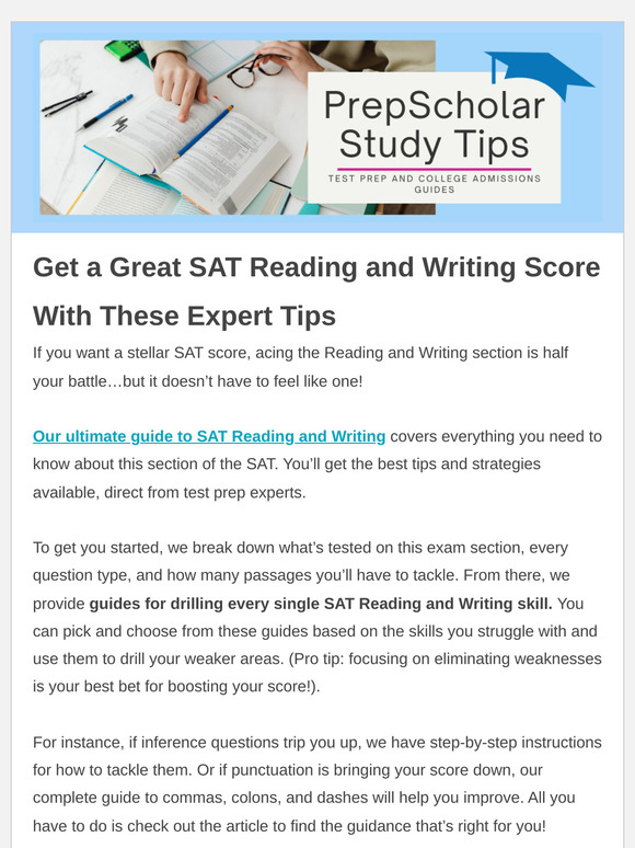 PrepScholar: Ace SAT Reading and Writing With These Tips! | Milled