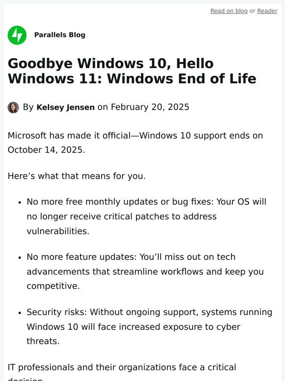 Parallels: Goodbye Windows 10, Hello Windows 11: Windows End of Life ...