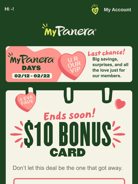 Panera Bread: FREE $10 Bonus Card 💕 LAST CHANCE! | Milled