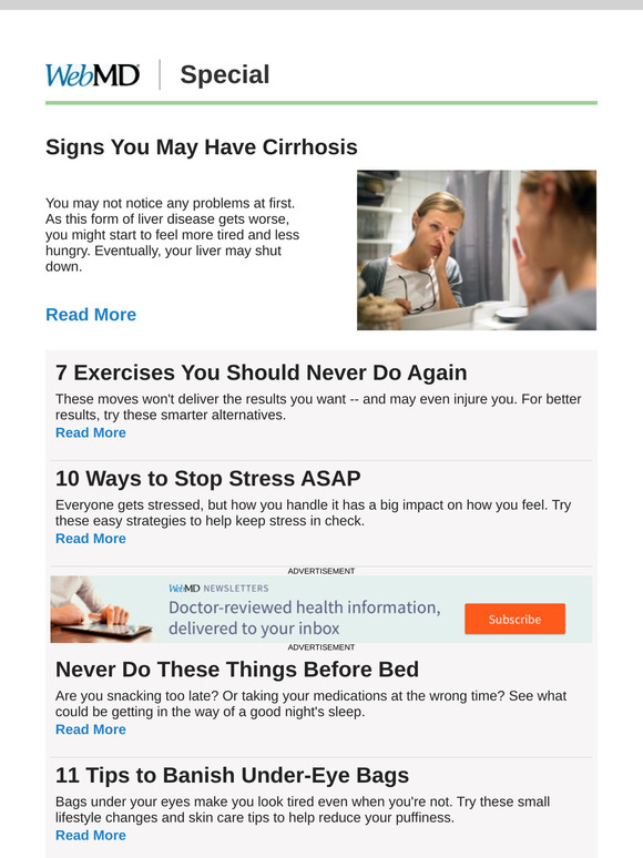 WebMD: Signs You May Have Cirrhosis | Milled