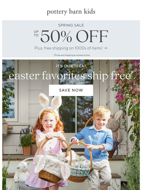 Pottery Barn Kids: Ship-ship hooray for Easter favorites 🐰 | Milled
