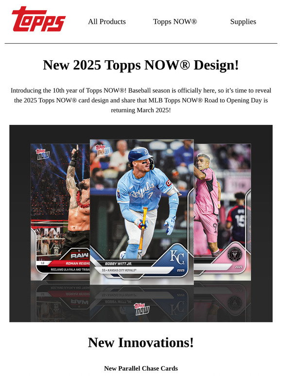 Topps: 2025 Topps NOW®: New Design, Chrome Parallels, & More! | Milled