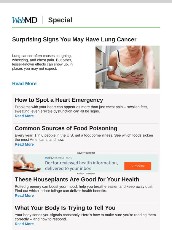 WebMD: Surprising Signs You May Have Lung Cancer | Milled