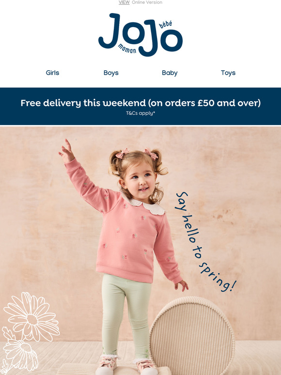 Jojo Maman Bébé: Free delivery this weekend, yippee! | Milled