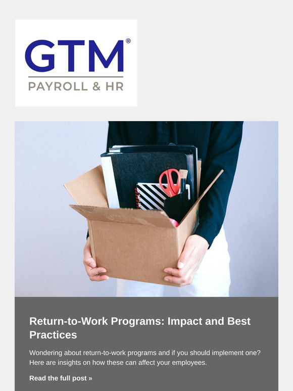 GTM: Return-to-Work Programs: Impact and Best Practices | Milled