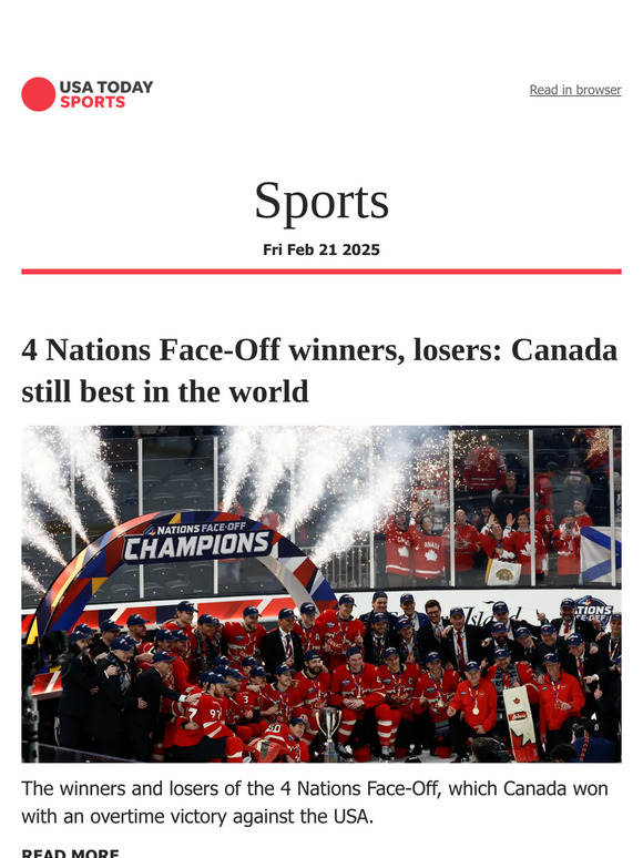 USA TODAY: 4 Nations Face-Off winners, losers: Canada still best in the ...