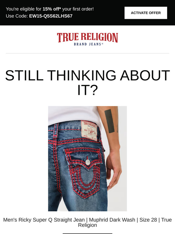 True Religion: 🤔 Are you still interested in the Men's Ricky Super Q ...