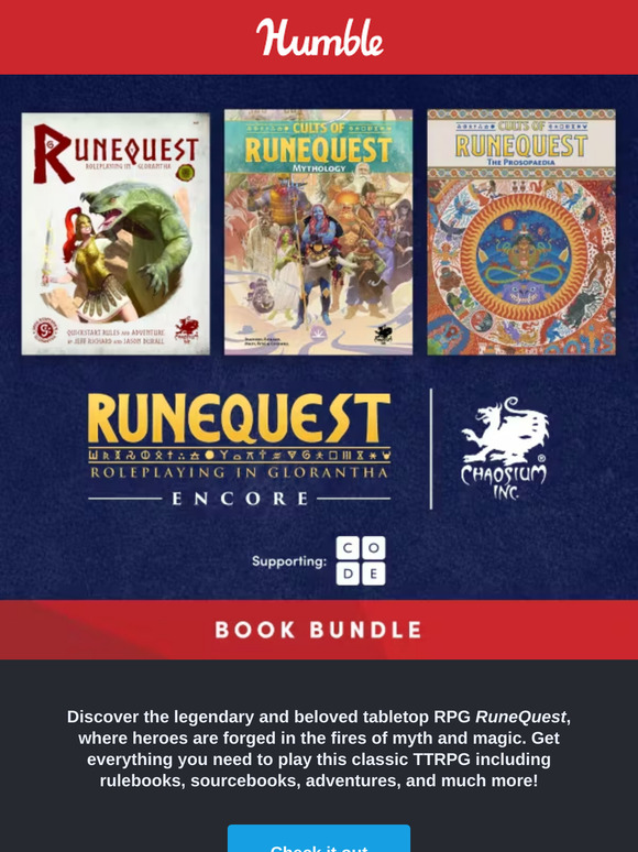 Humble Bundle: Your gateway to Glorantha: the RuneQuest starter kit 🗺️ | Milled