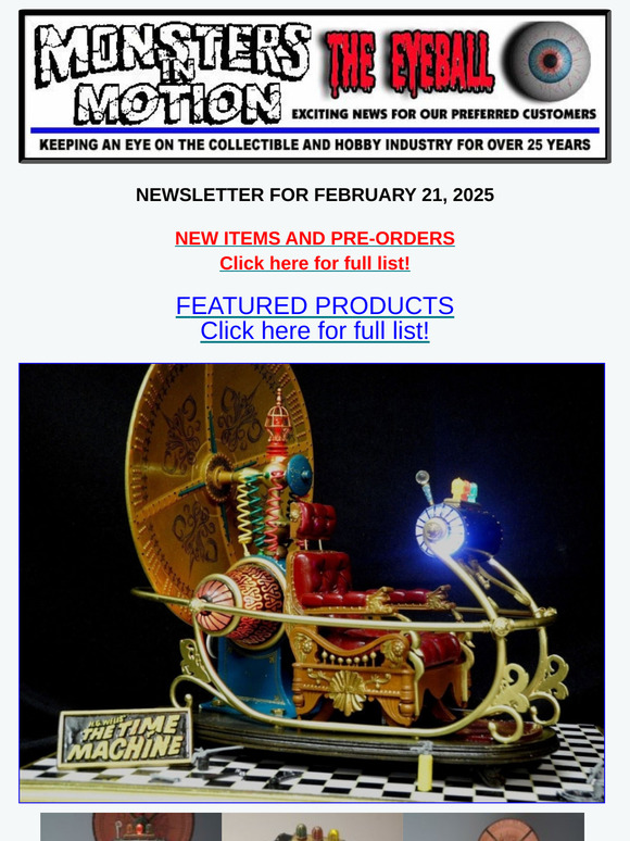 Monsters in Motion: Time Machine Model Kit, X-Plus Metaluna Mutant Kit ...