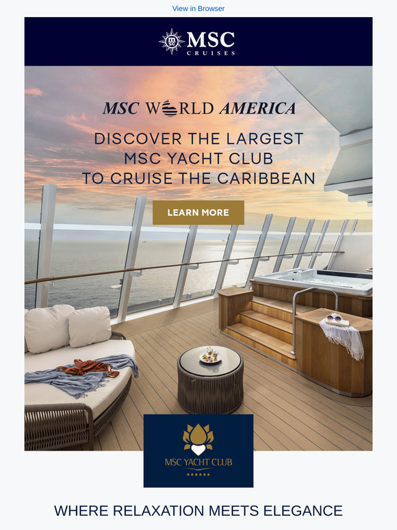MSC Cruises: Experience MSC Yacht Club on MSC World America in 2025 ...