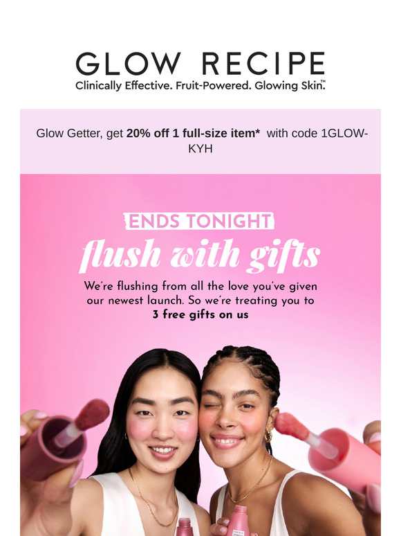 Glow Recipe: *flush* with free gifts | Milled