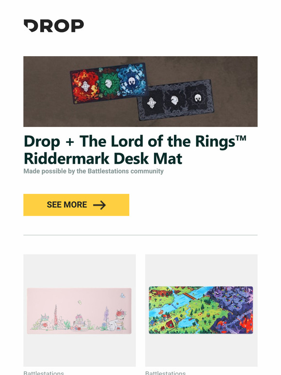 Drop: Drop + The Lord of the Rings™ Riddermark Desk Mat, Drop ...