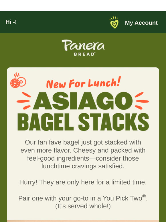 Panera Bread: Asiago Bagel Stacks 🤝 feel-good lunch. | Milled