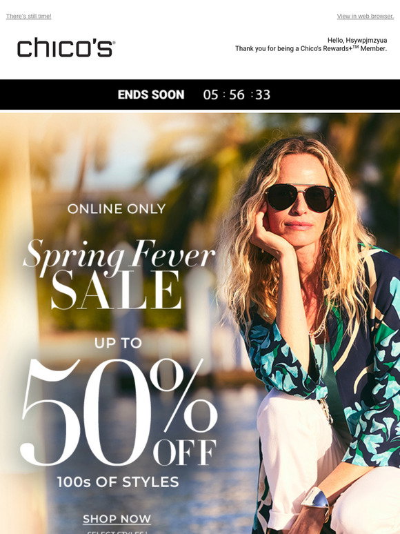 Chico's: FINAL HOURS! Up to 50% off 100s of spring-ready styles | Milled