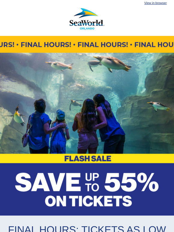 SeaWorld: Final Hours: Save up to 55% on Tickets Now! | Milled