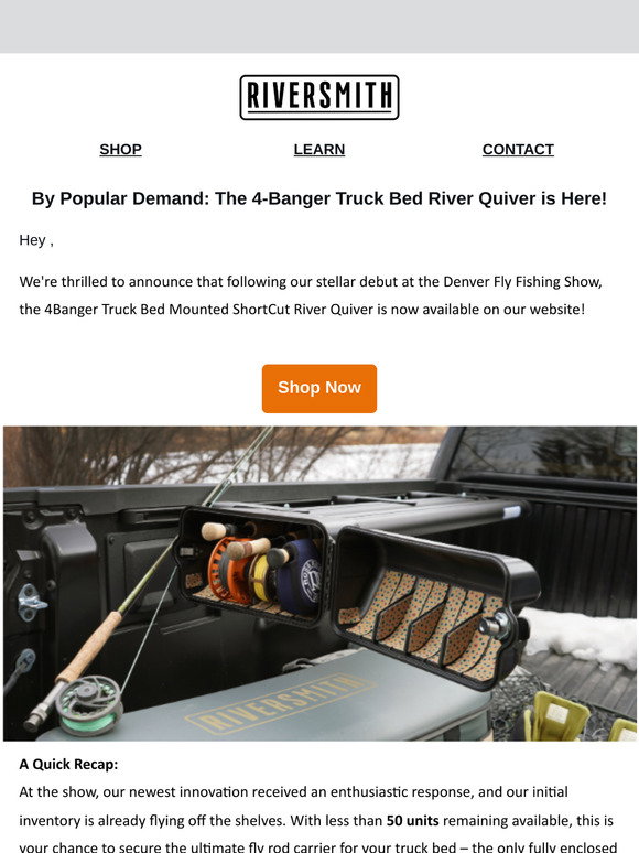 Riversmith: It's Here! Shortcut River Quiver 4-Banger Truck Bed Mount ...