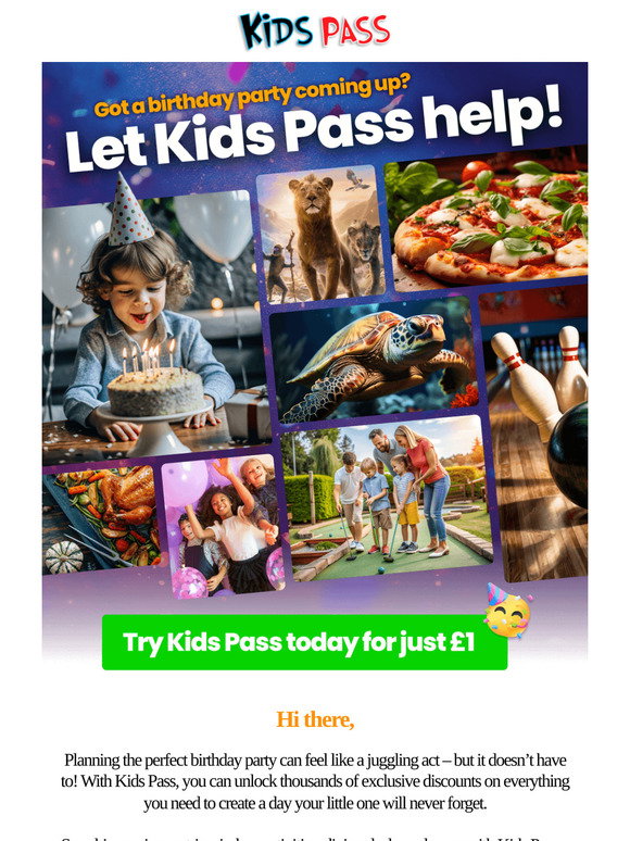 Kids Pass: Plan their birthday with Kids Pass! 🎂 | Milled