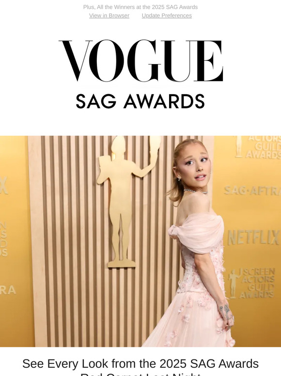 Vogue: See Every Look from the 2025 SAG Awards Red Carpet Last Night ...