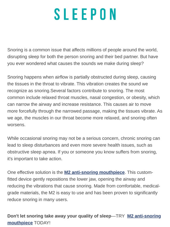 Sleepon: What Causes Snoring Sounds and How Can You Stop Them? | Milled