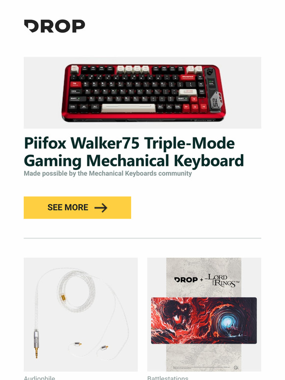 Drop: Piifox Walker75 Triple-Mode Gaming Mechanical Keyboard, Campfire ...