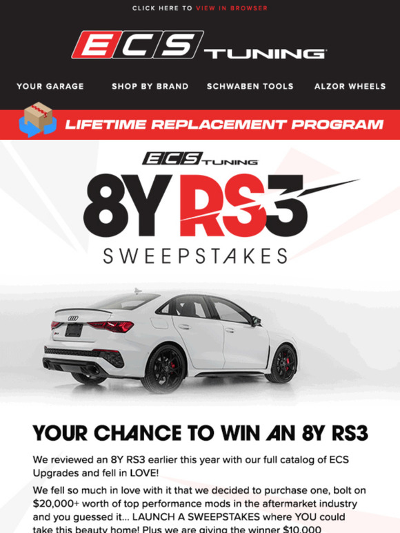 ECS Tuning: Introducing our 8Y RS3 Sweepstakes! - Your chance to win an 8Y is on now! | Milled