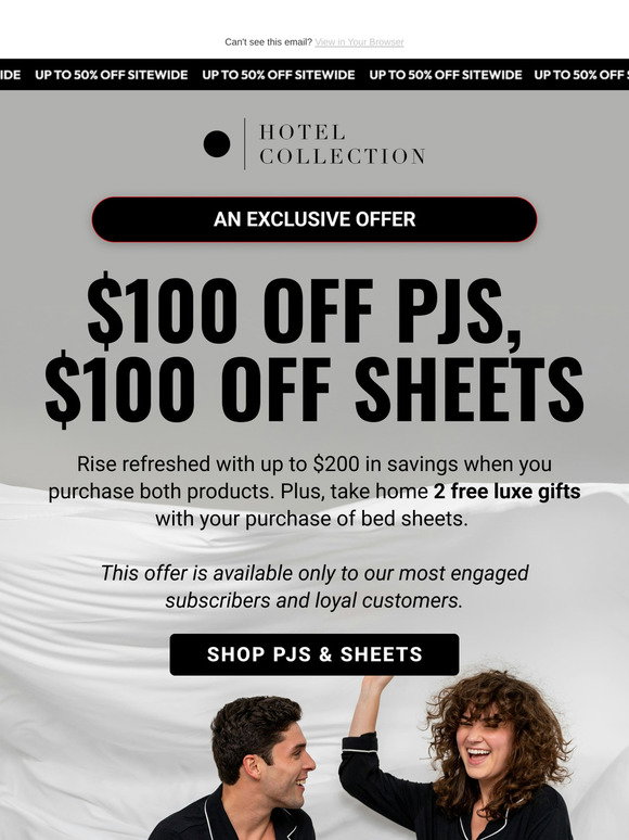 Hotel Collection: VIP Treat: $100 Off + a Free Gift | Milled