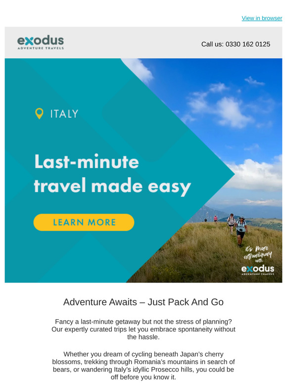 Exodus Travels: Adventure Awaits – Just Pack And Go | Milled