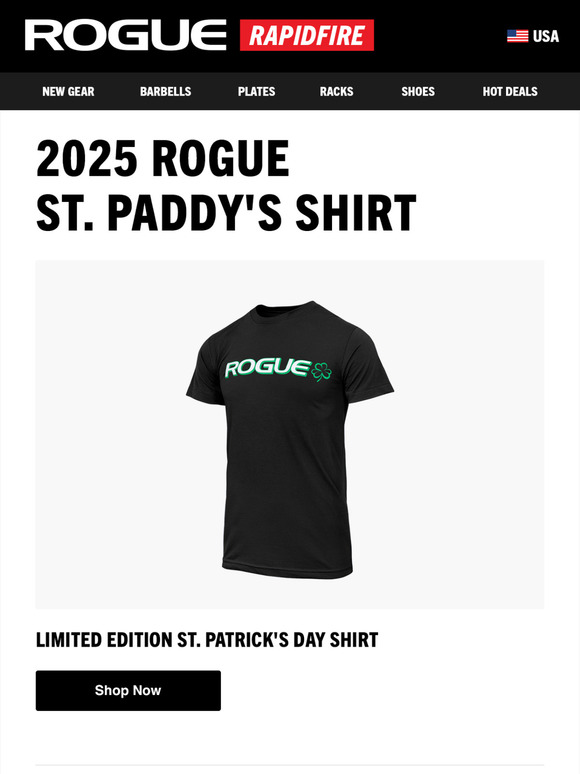 Rogue Fitness: Just Launched: 2025 Rogue St. Paddy's Shirt & TYR CXT-2 ...
