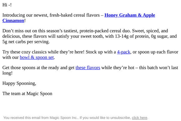 Magic Spoon: Limited Edition: Honey Graham & Apple Cinnamon 🍎🍯 | Milled