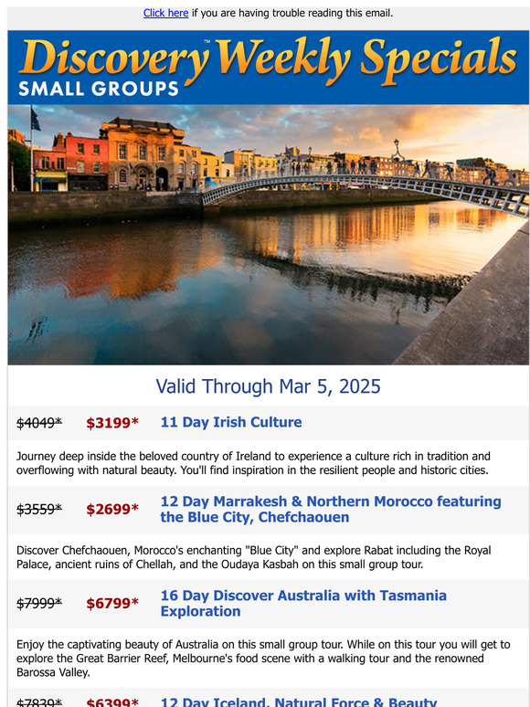Gate 1 Travel: Weekly Specials | Discovery Small Groups | Milled